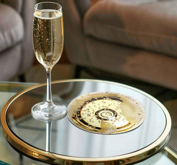 Champagne glass design coaster