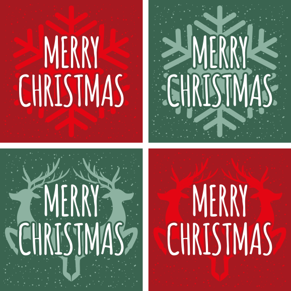 text red and green xmas coasters - TenStickers