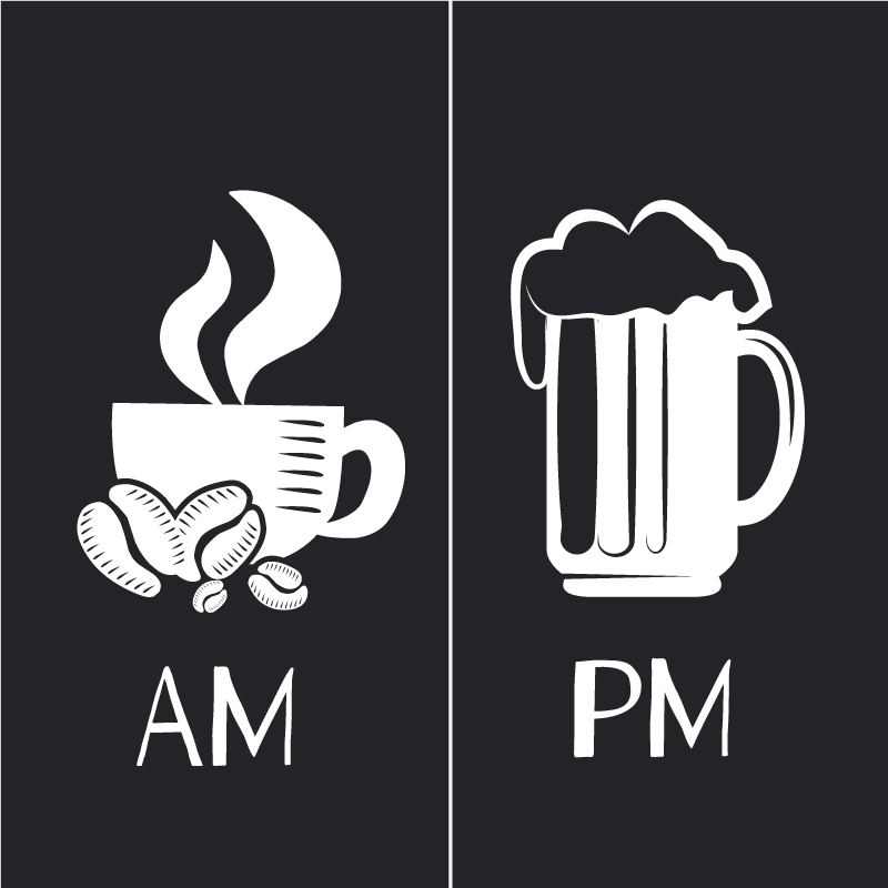 Am og pm kaffe og øl flere coastere - TenStickers