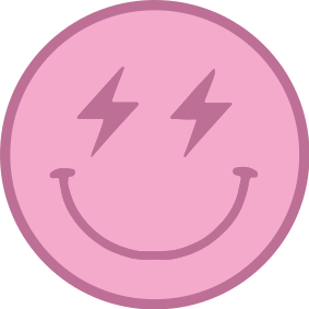 Moderne onderzetters Roze bliksem smiley - TenStickers