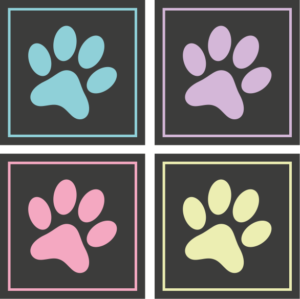 úžasné barevné psí tlapky modernípodtácek - TenStickers