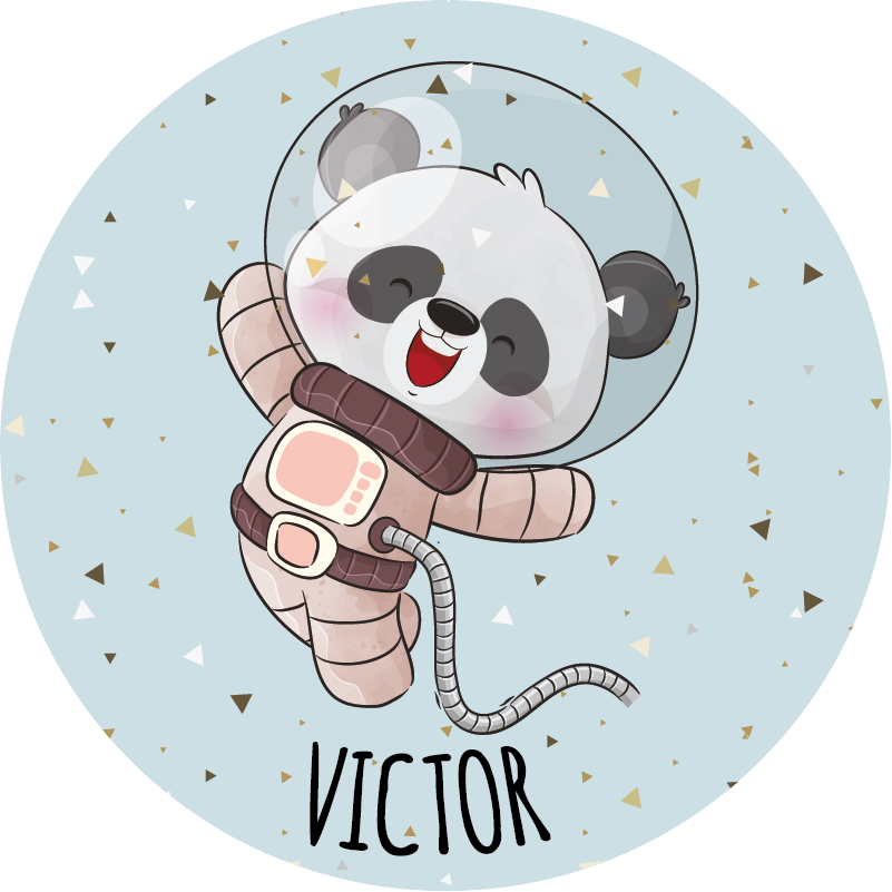 Søt panda for gutt med navn tilpassede underlag - Tenstickers