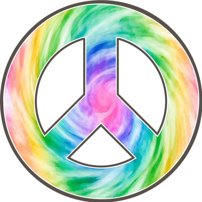 Tie dye fredssymbol retrounderlägg - Tenstickers