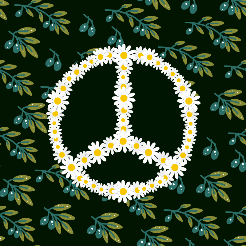 Untersetzer Friedenssymbole aus Gänseblümchen - TenStickers