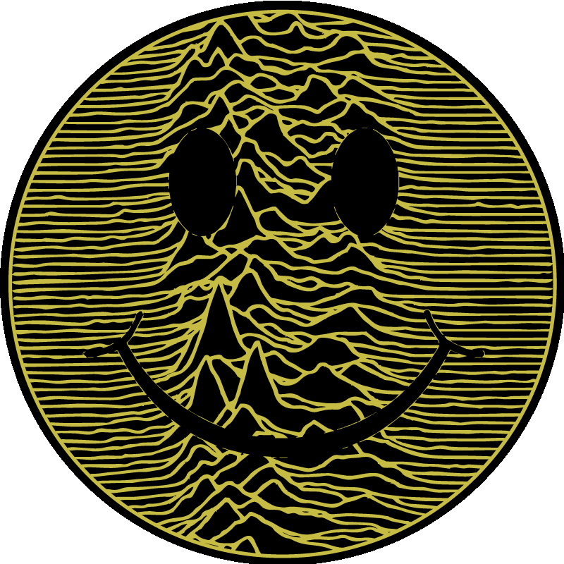 Pulsar smiley face retro coasters - TenStickers