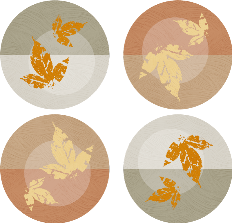 Leaf Pattern Overlays coasters