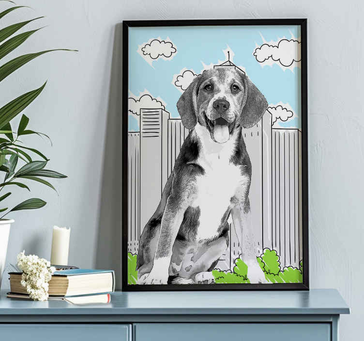 Personalised cartoon dog poster