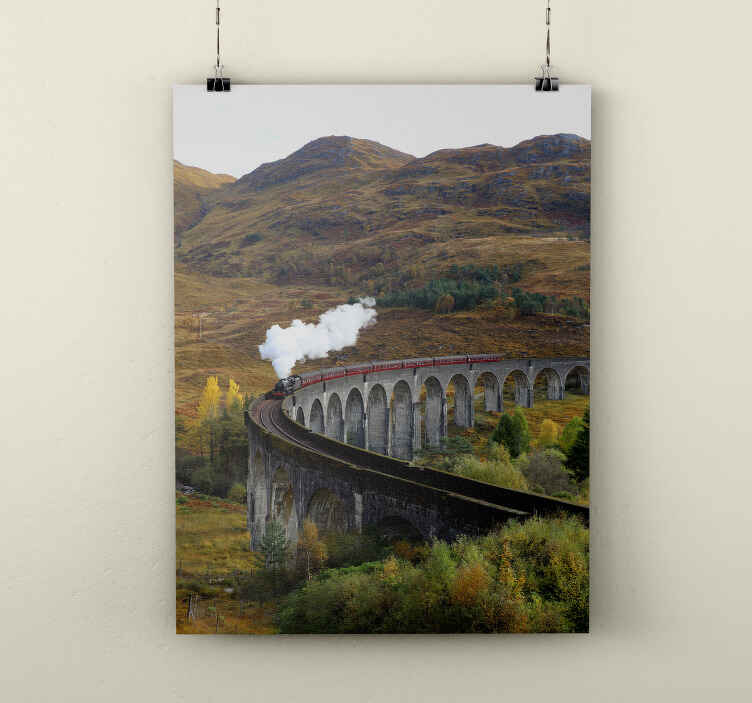 realistisches Fotoposter fahrender zug