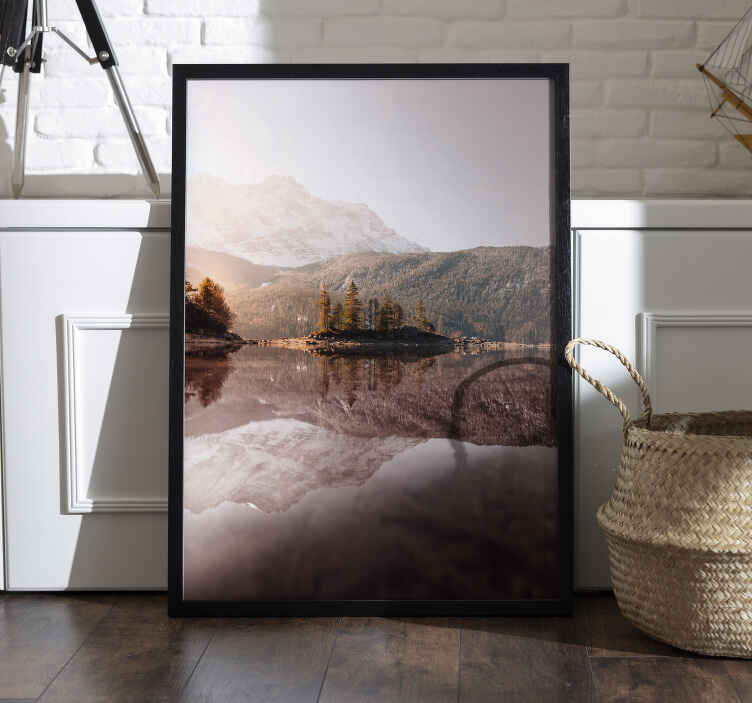 Nordic mountains photo realistic poster