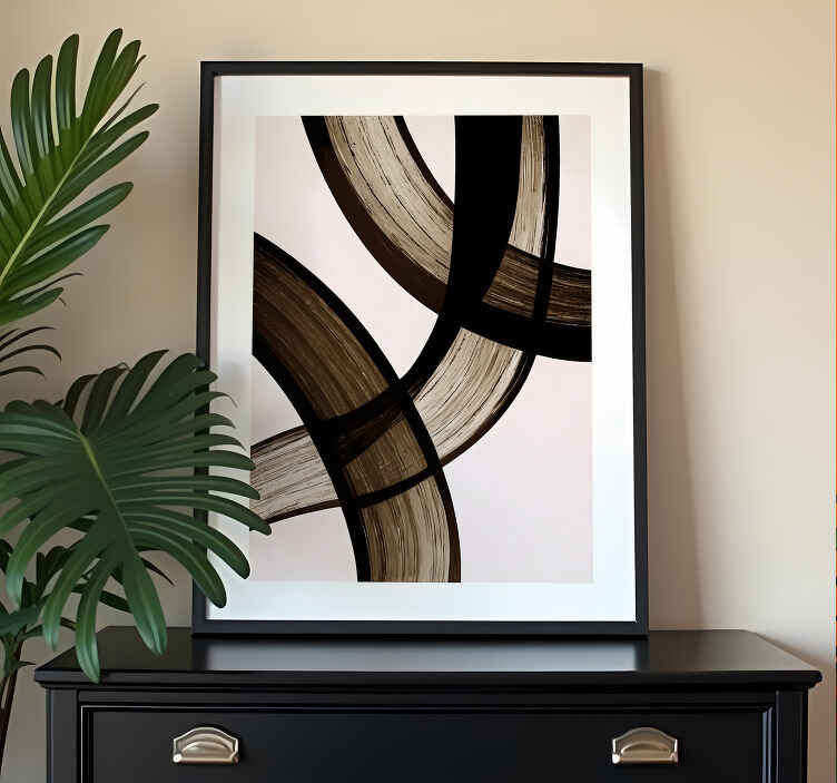 Black curves abstract poster