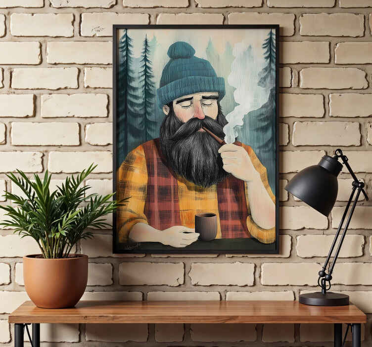 Lumberjack artistic drawing poster