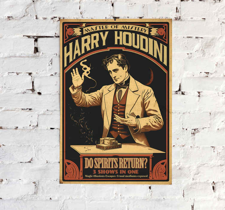 magic Houdini vintage poster - TenStickers