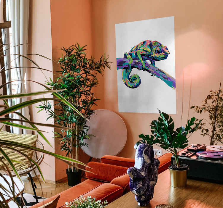Abstract chameleon poster print - TenStickers