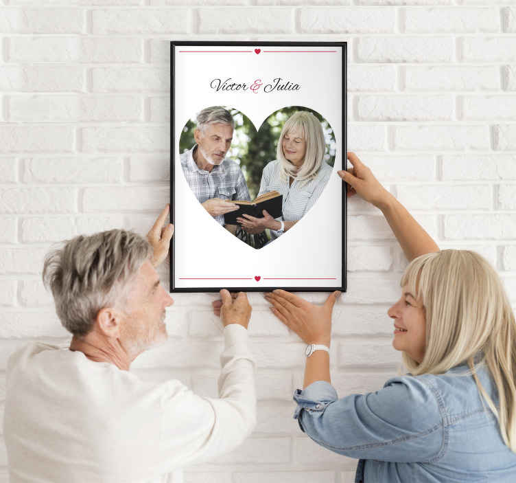 Romantic personalised poster with photo - TenStickers