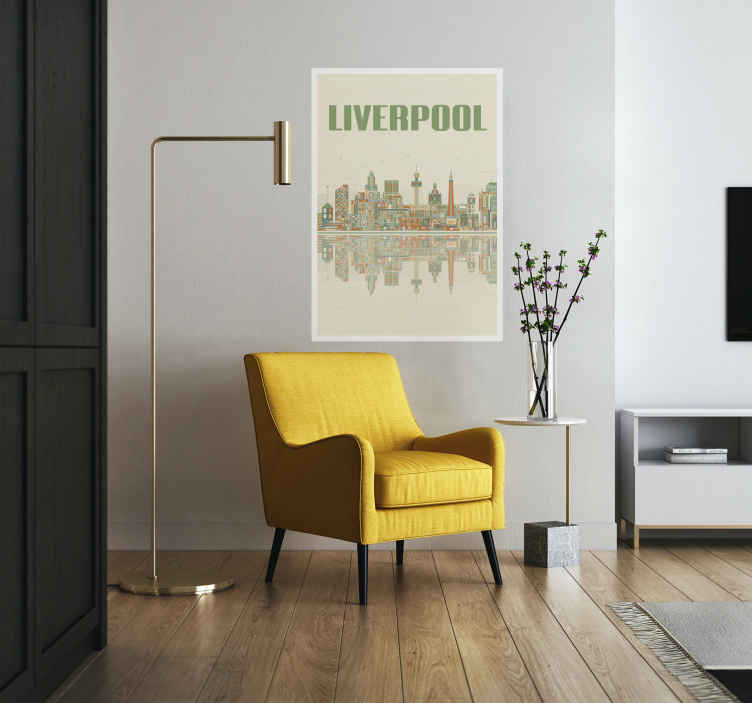 Liverpool city poster print - TenStickers
