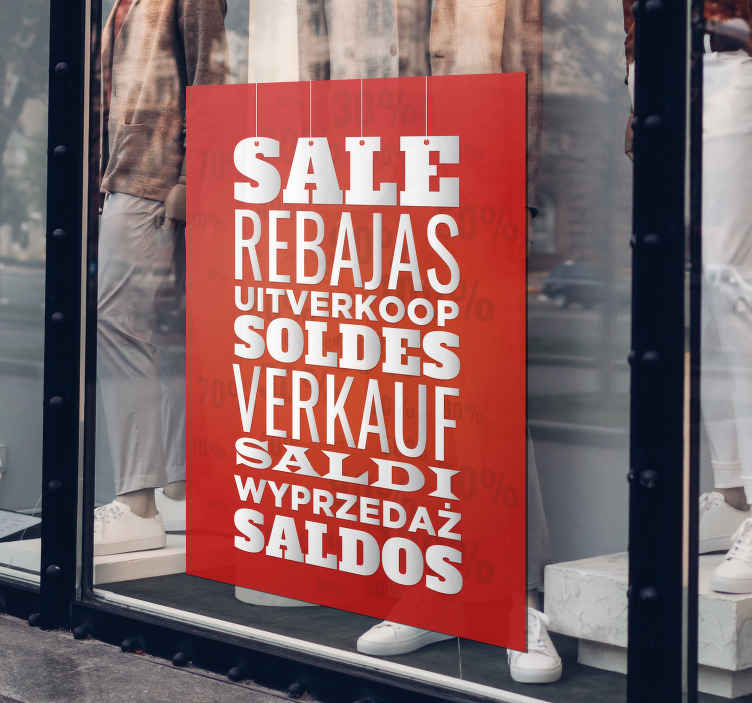 Sale promo different languages poster - TenStickers
