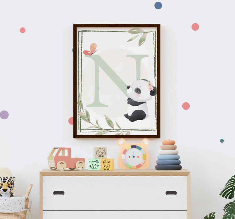 Cute panda nursery poster - TenStickers