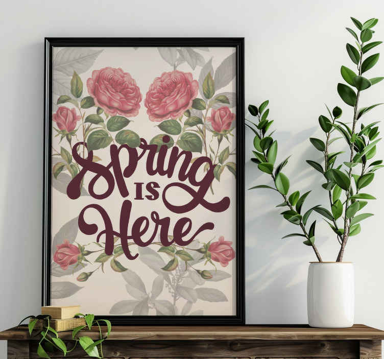 Poster flores la primavera está aquí