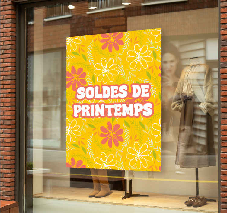 Poster fleurs pour soldes de printemps