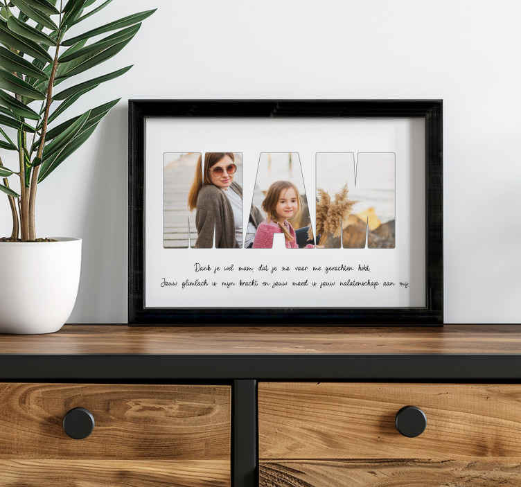 Bedankt mam poster met tekst