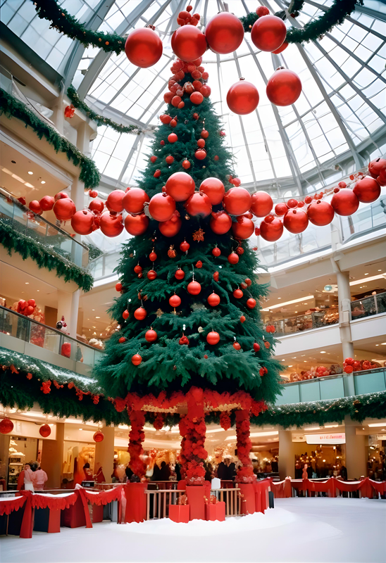 Tree in the mall christmas poster