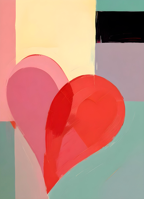 heart painting photo realistic poster