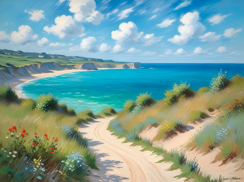 Beautiful sea view landscape poster