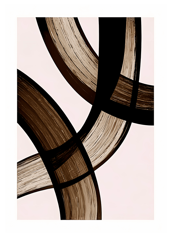 Black curves abstract poster