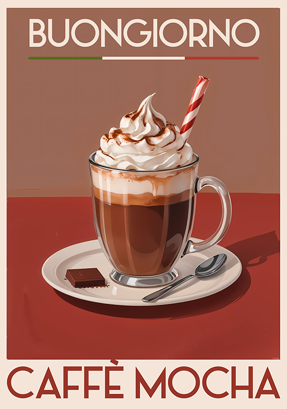 "Mocha" coffee vintage poster
