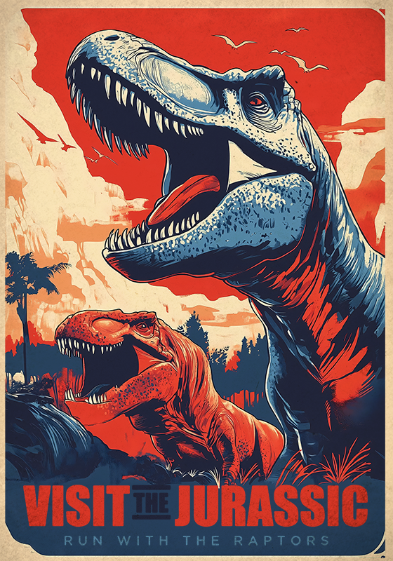 Visit the Jurassic dinosaur poster
