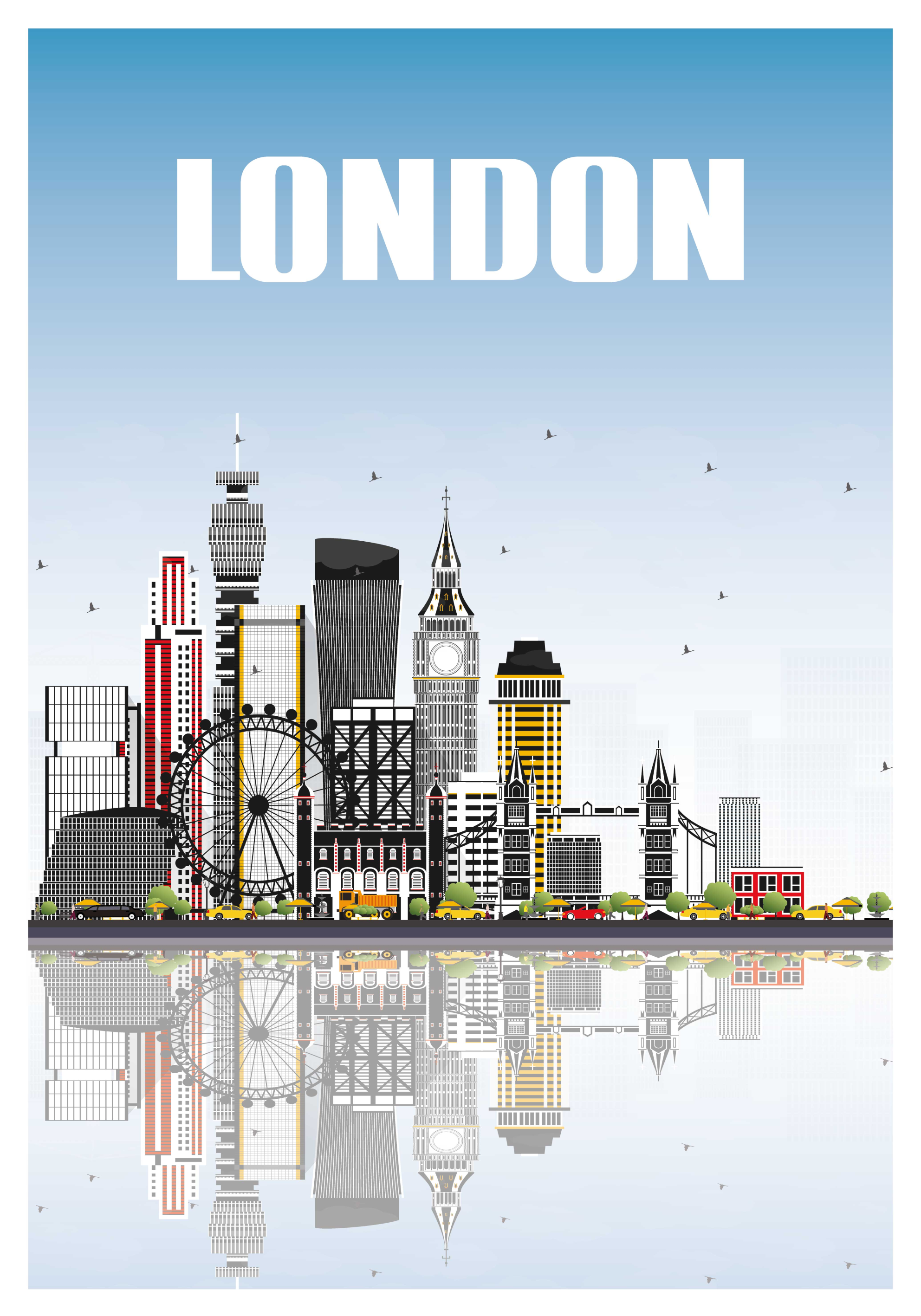 London city skyline poster print - TenStickers