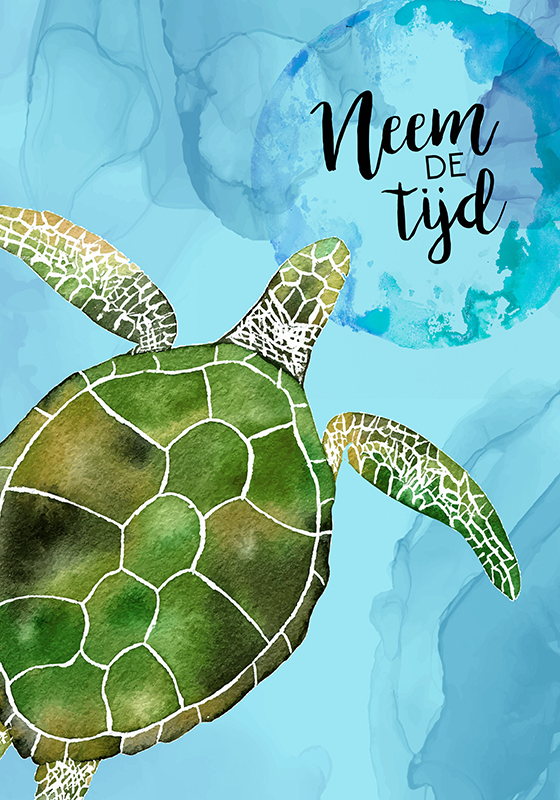 Schildpad neem de tijd poster - TenStickers