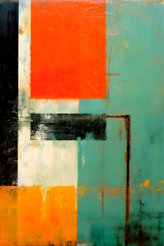 Expressionist rectangles art poster print