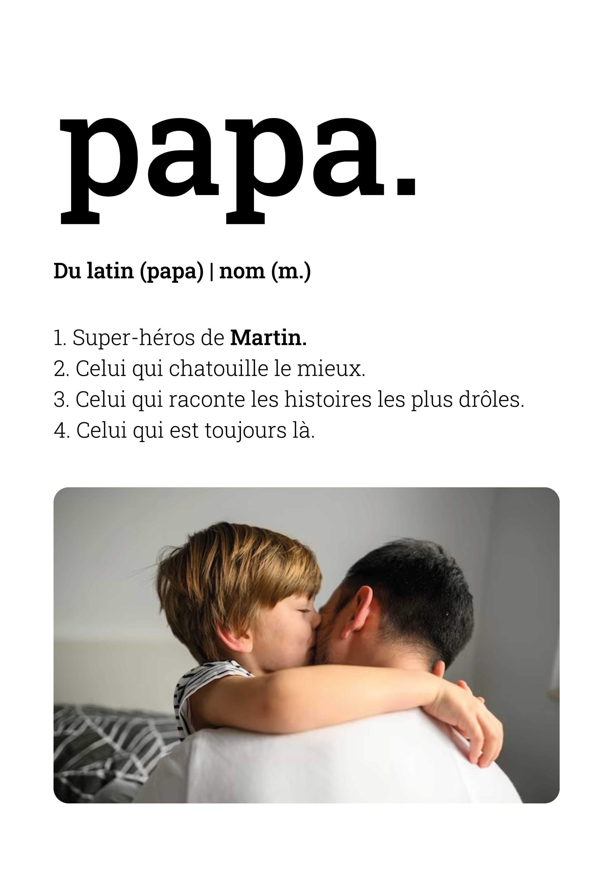 Poster définition mot Papa personnalisable - TenStickers