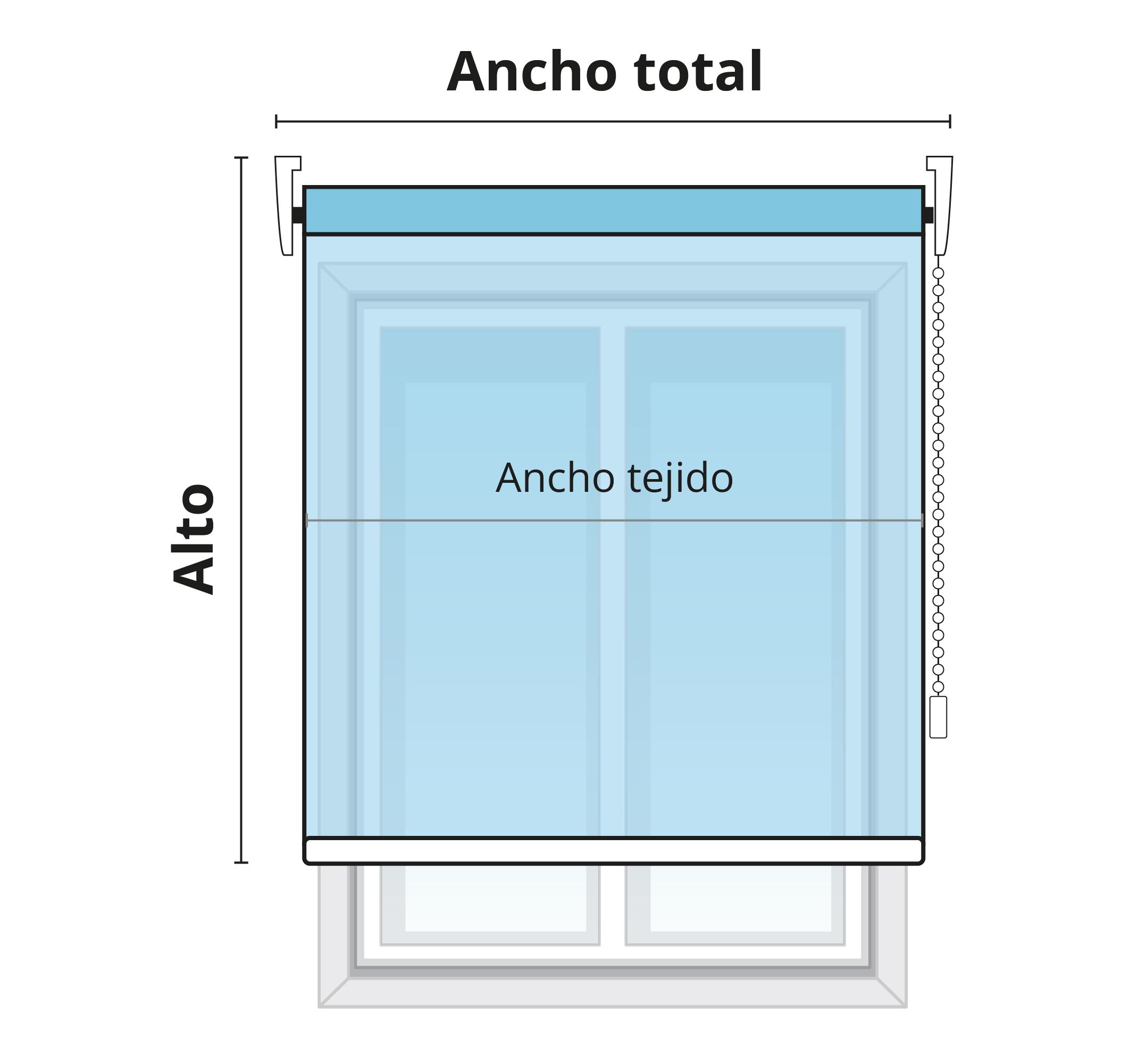 Estor enrollable salón moderno patrón curvas Japandi - TenVinilo