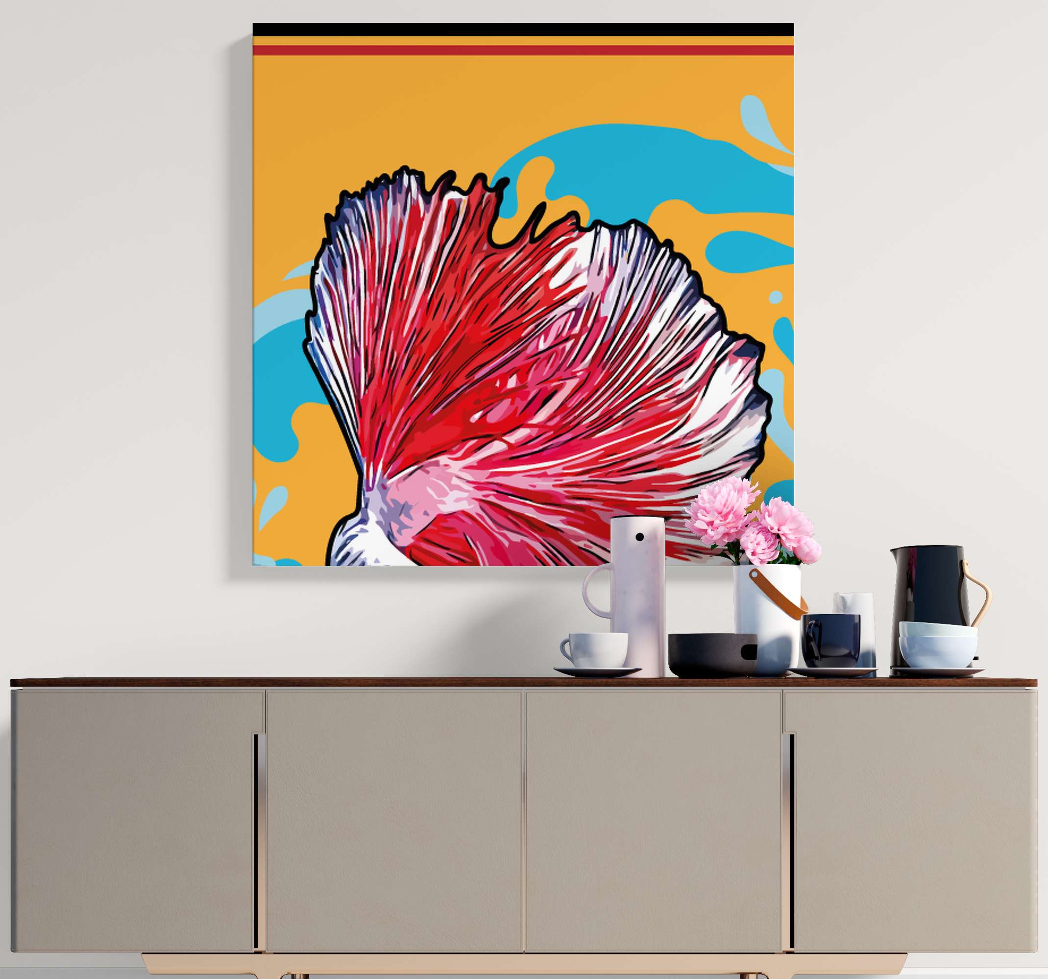 Tableau poisson Couleurs abstraites - TenStickers