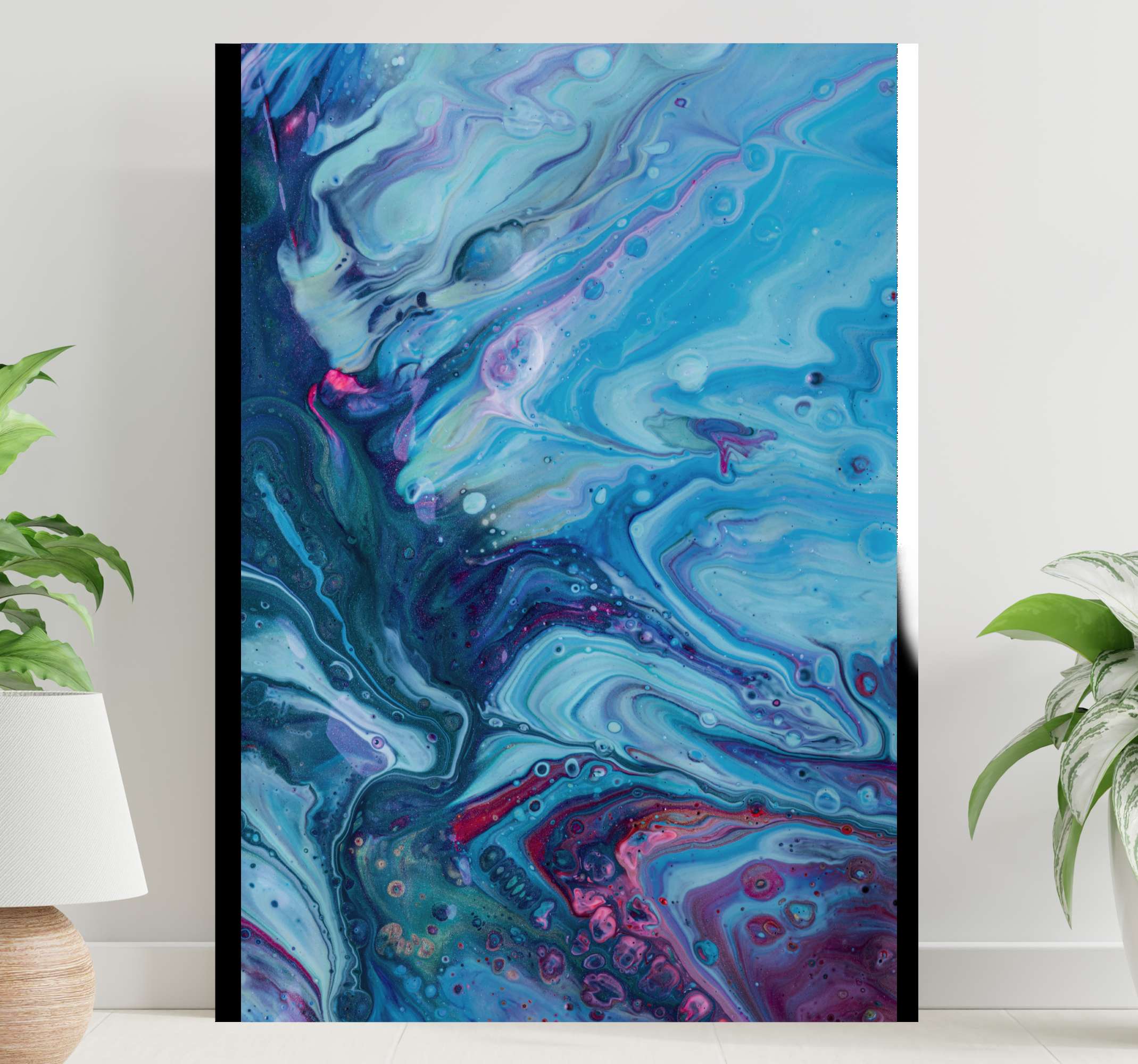 Art & Collectibles Painting Acrylic 12x12 marbled acrylic canvas etna ...