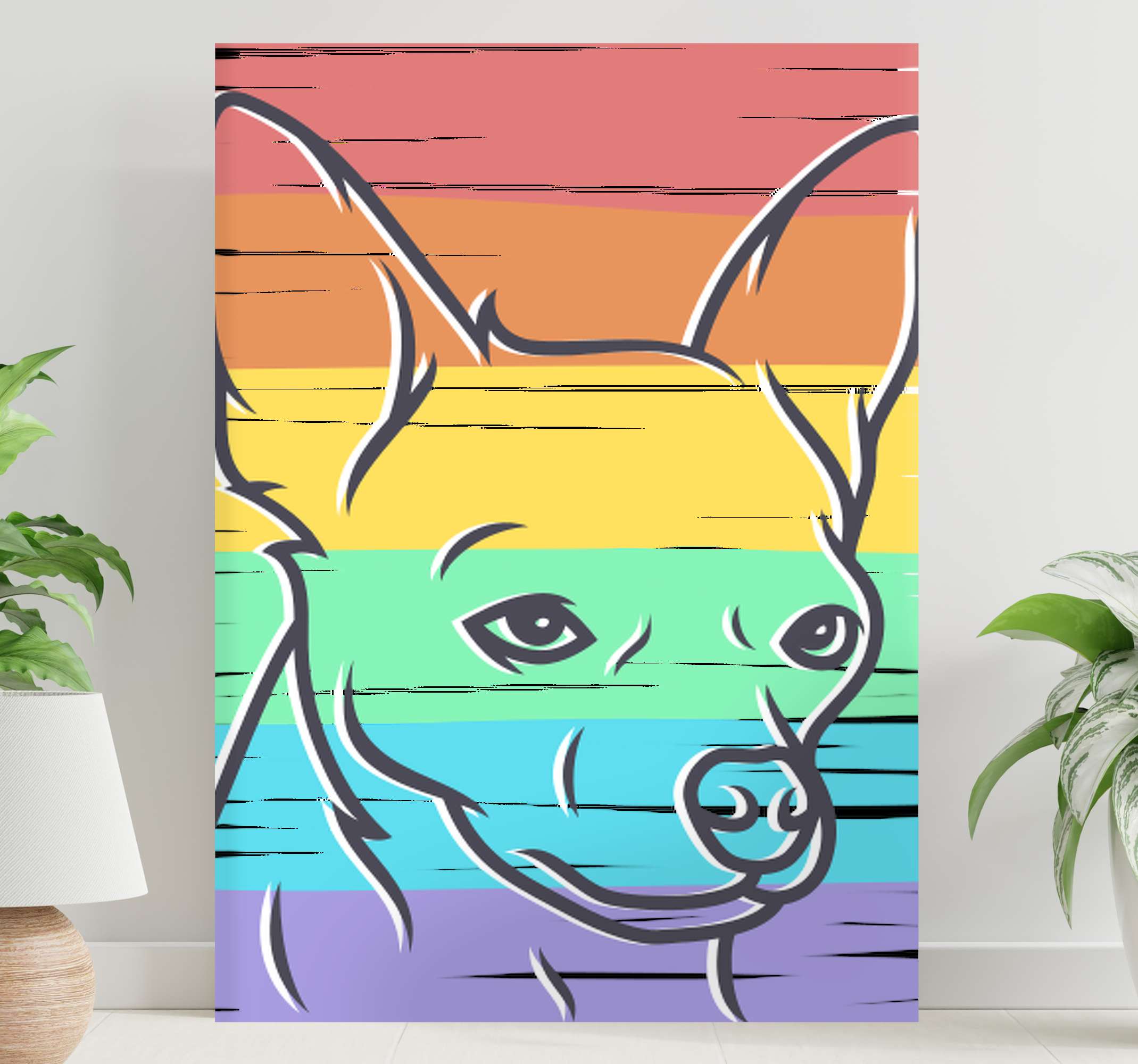 Cockapoo rainbow dog obrazy na plátně - TenStickers