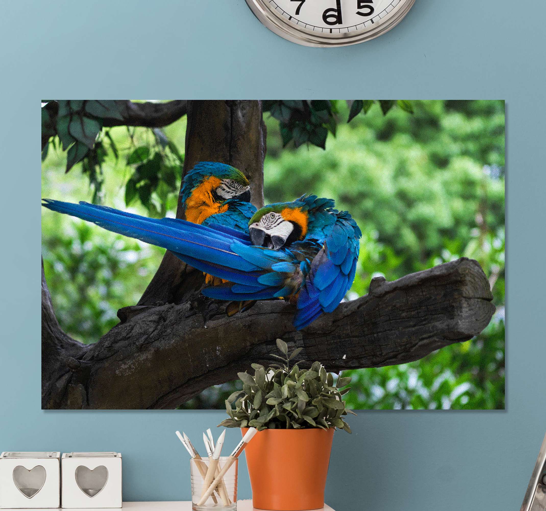 Tableau animaux Perroquets colorés dans la jungle - TenStickers