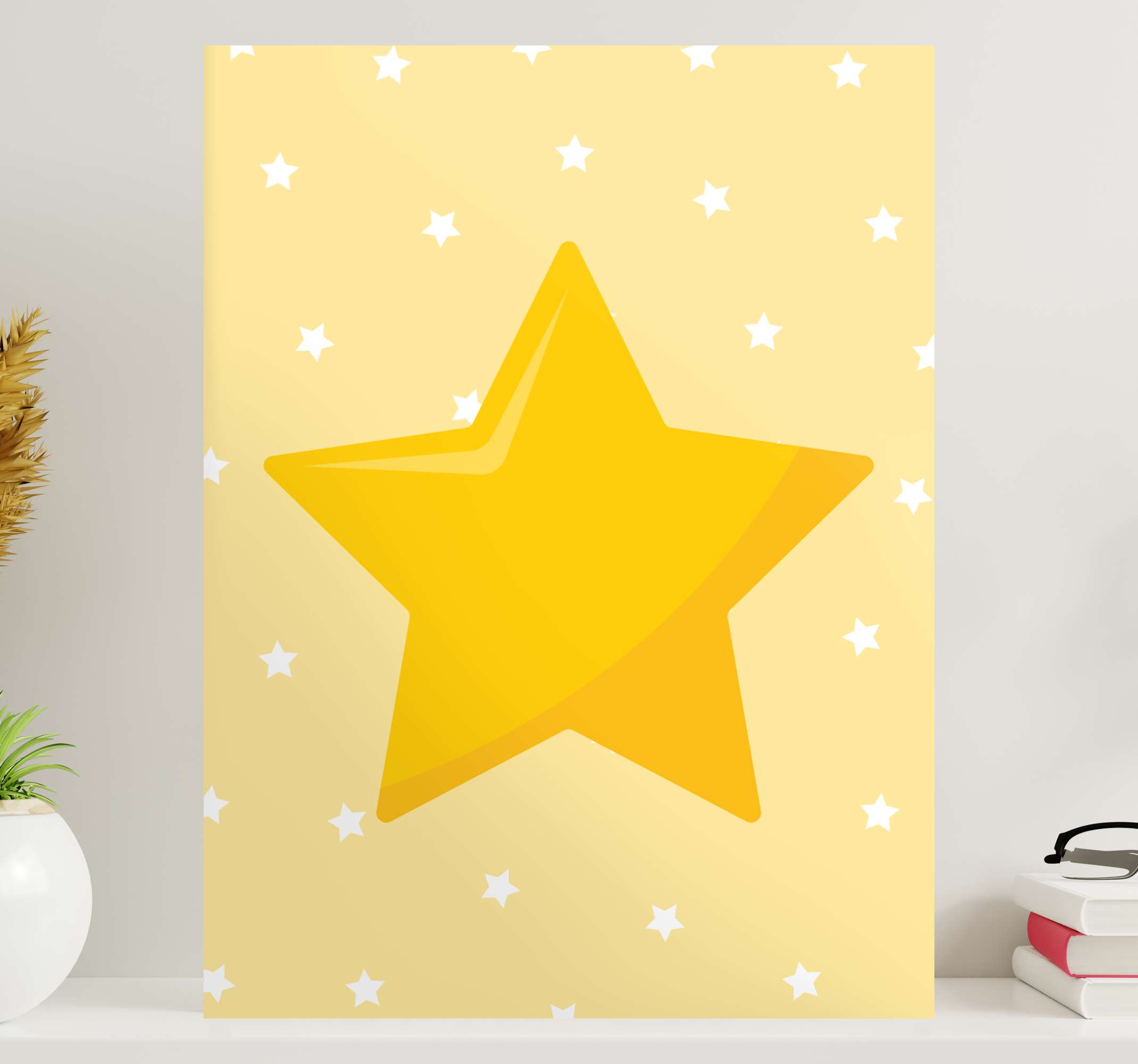Leinwandbild Kinder Gelber klassischer stern - TenStickers