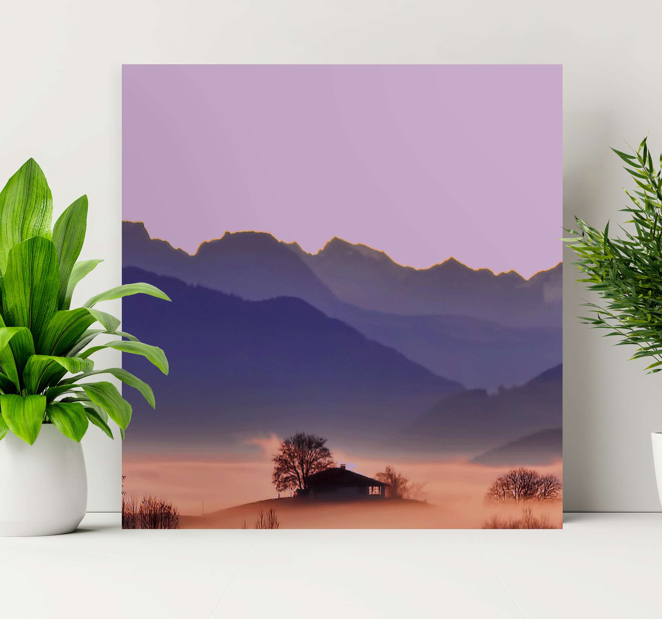 Mist landscape aesthetic colours landscape wall canvas - TenStickers