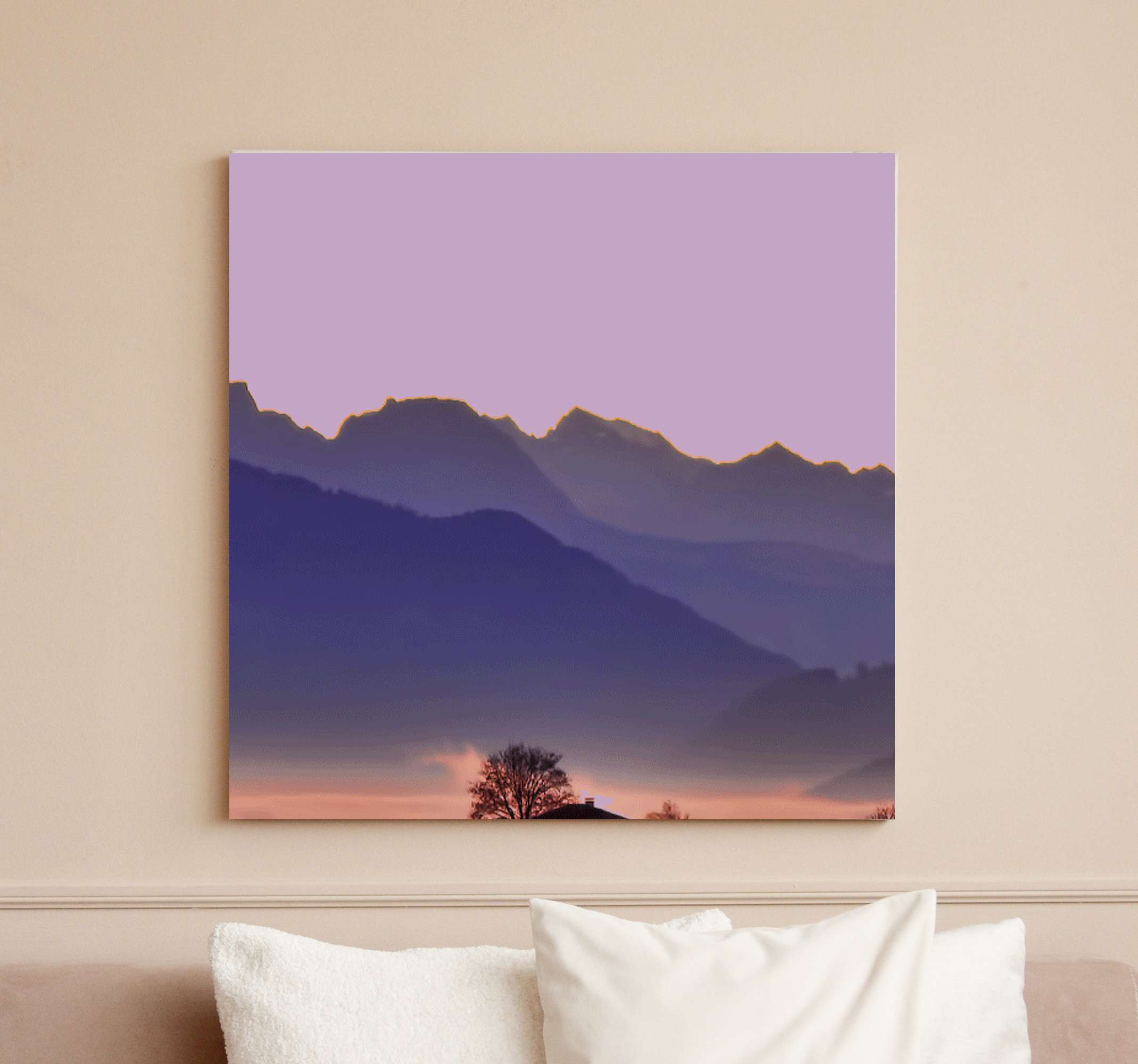 Mist landscape aesthetic landscape canvas - TenStickers