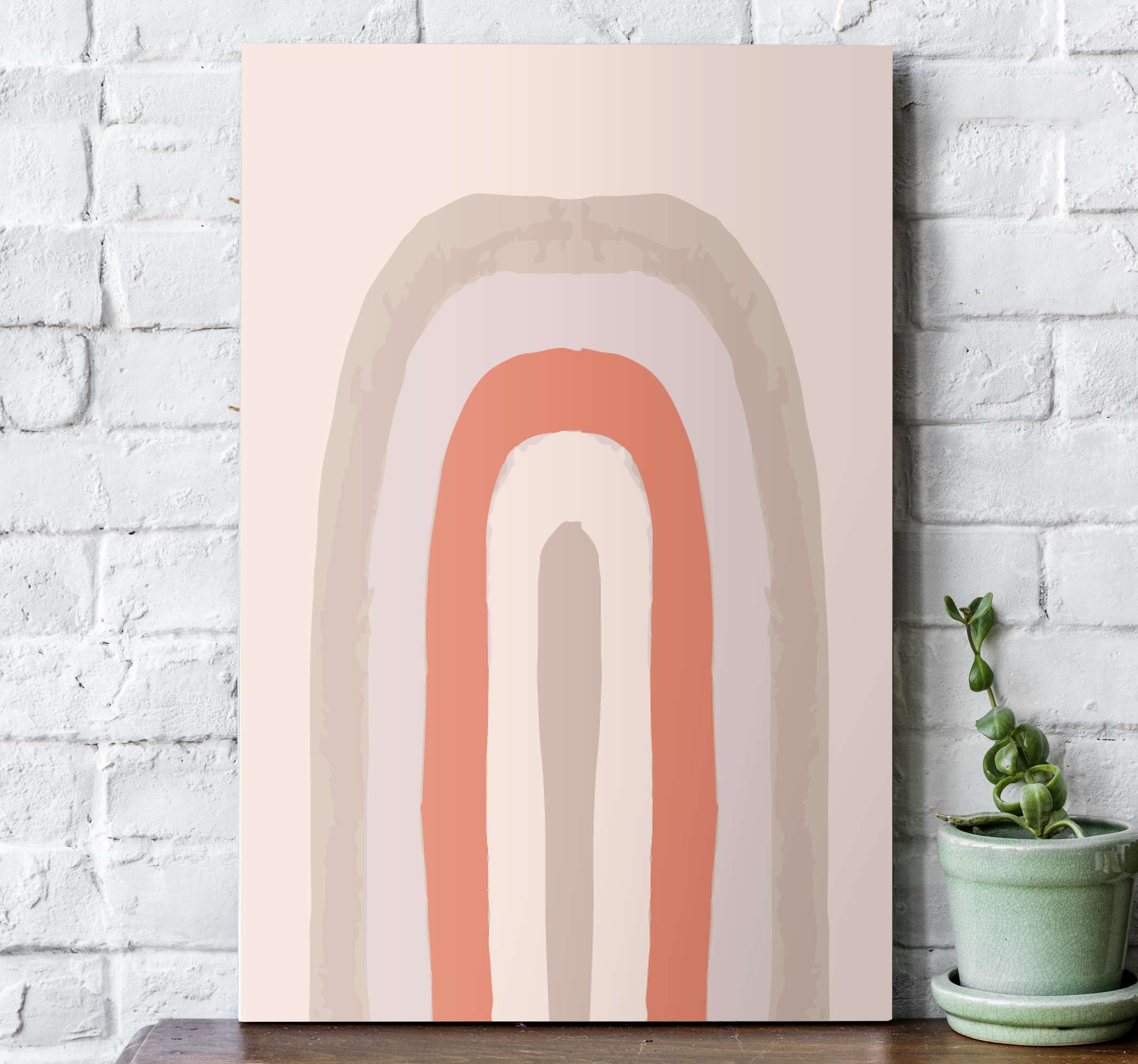 Curcubeu roz curbe abstract panza dormitor - TenStickers