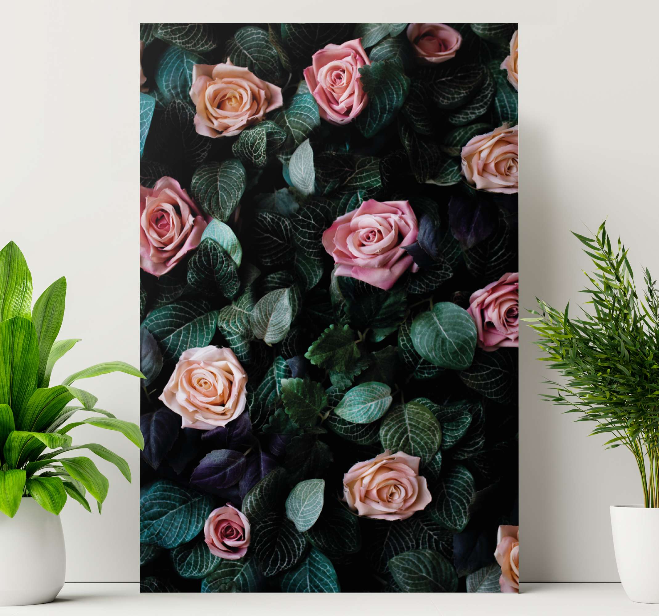 Peinture fleurs Fleurs roses rouges - TenStickers