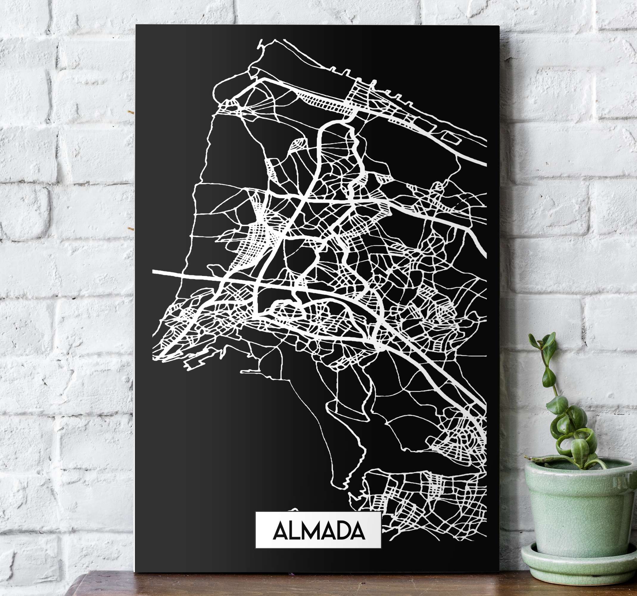 Quartos Decorativo de cidades Mapa topográfico de almada - TenStickers