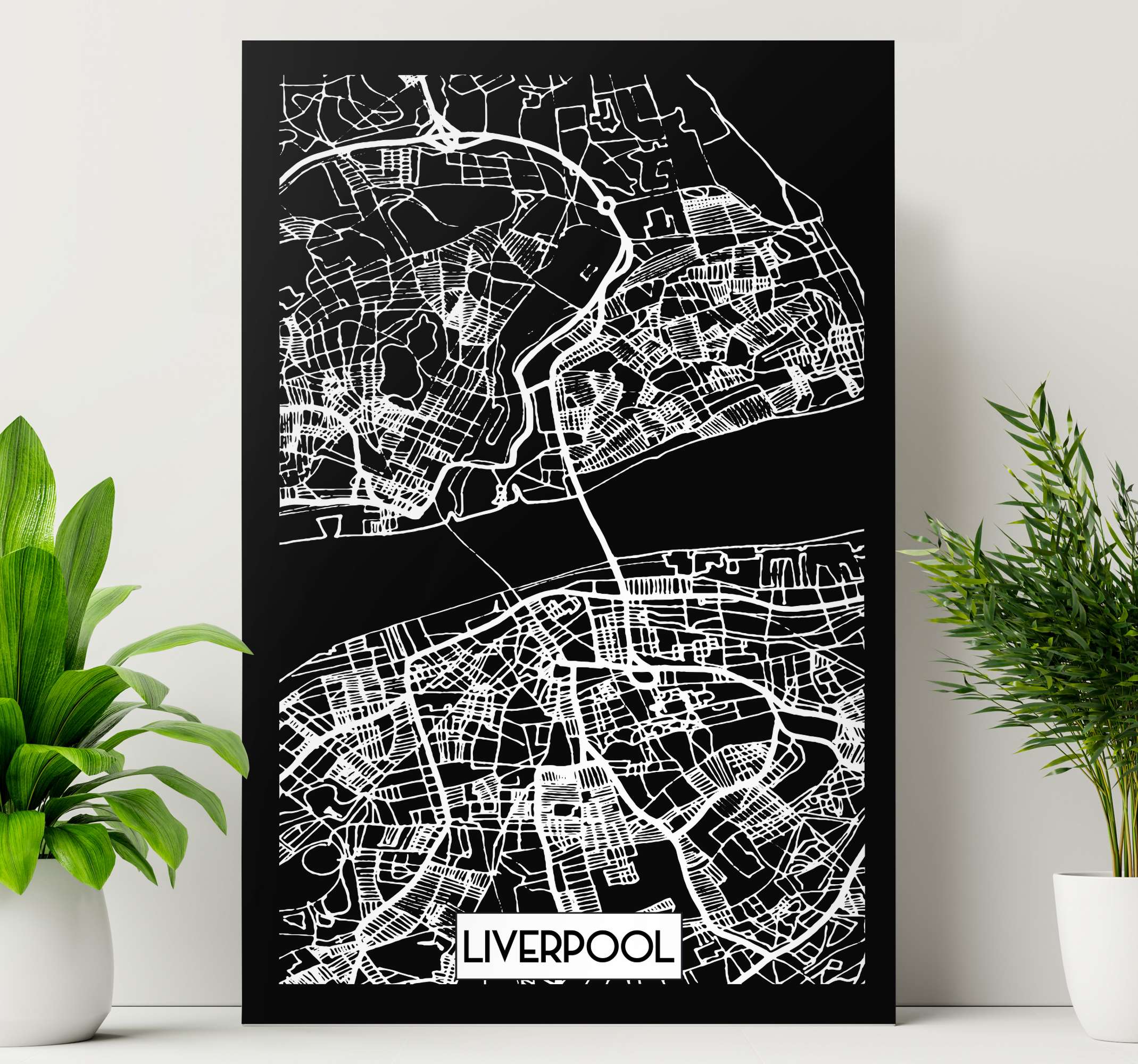 Liverpool Topographic Map city canvas prints - TenStickers