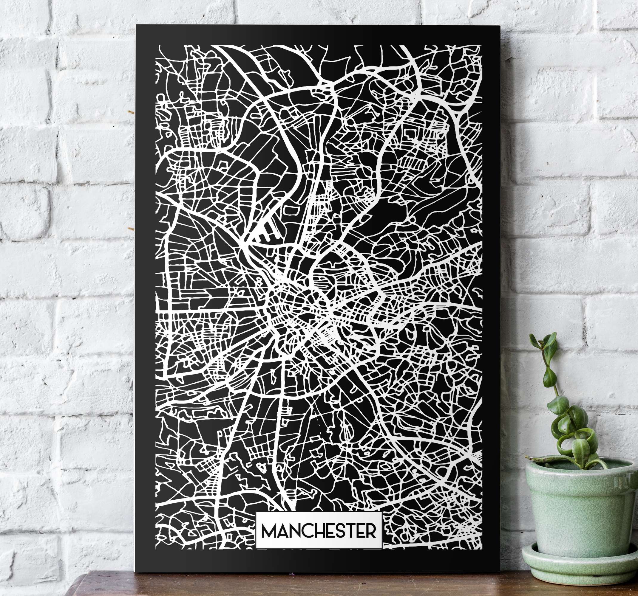 Manchester Topographic Map City skyline prints - TenStickers