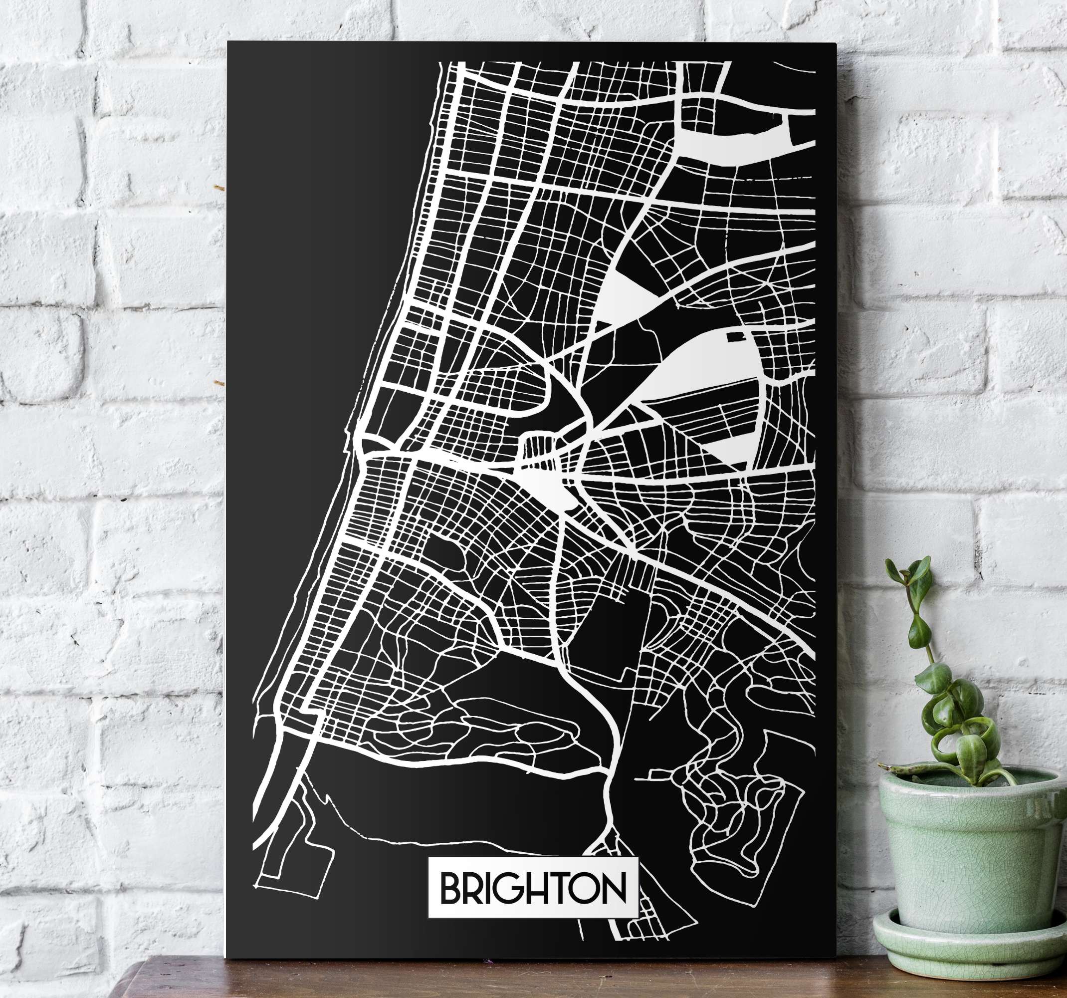 Brighton Topographic Map canvas prints - TenStickers