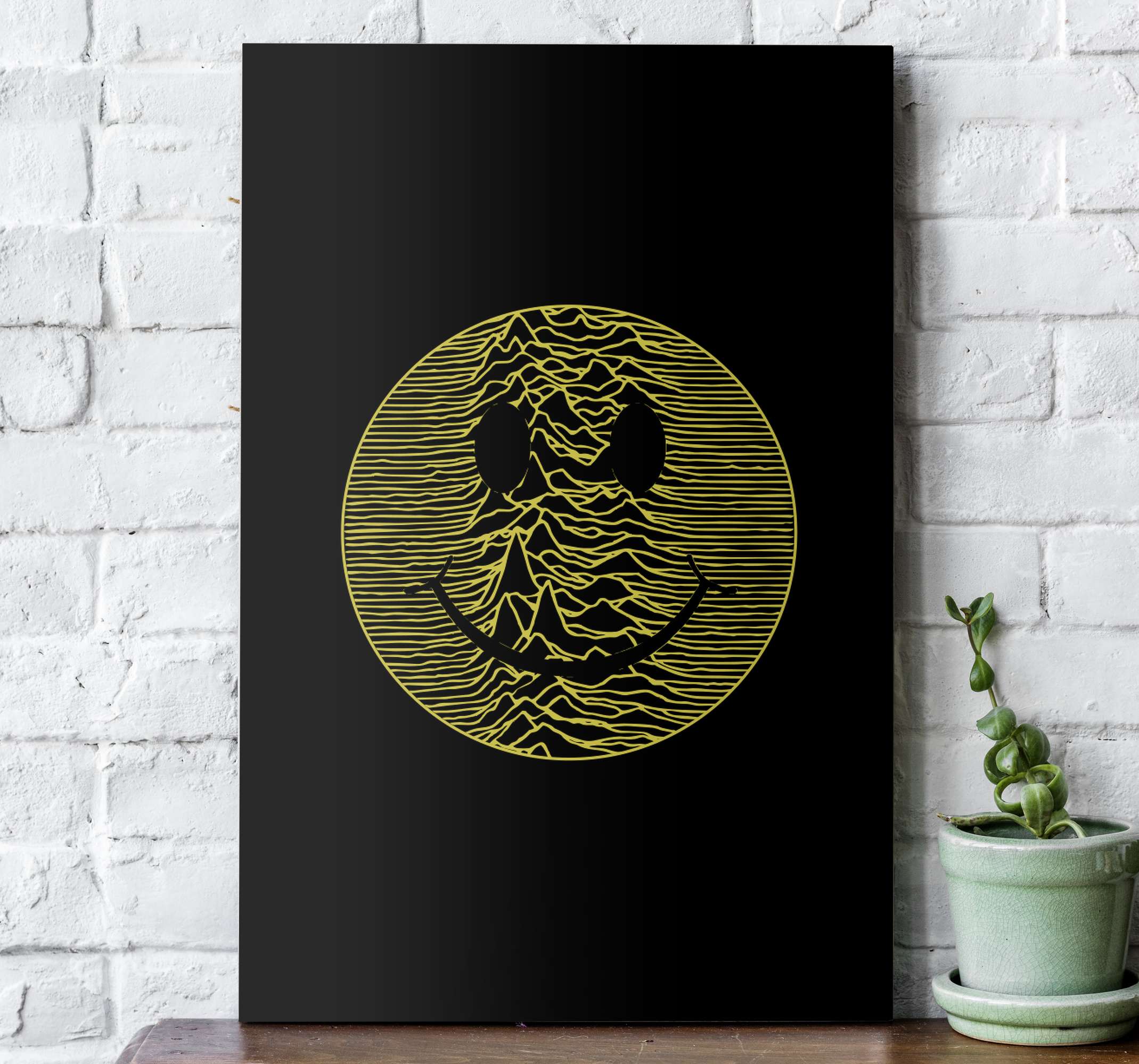 Pulsar smiley face wall prints for living room - TenStickers