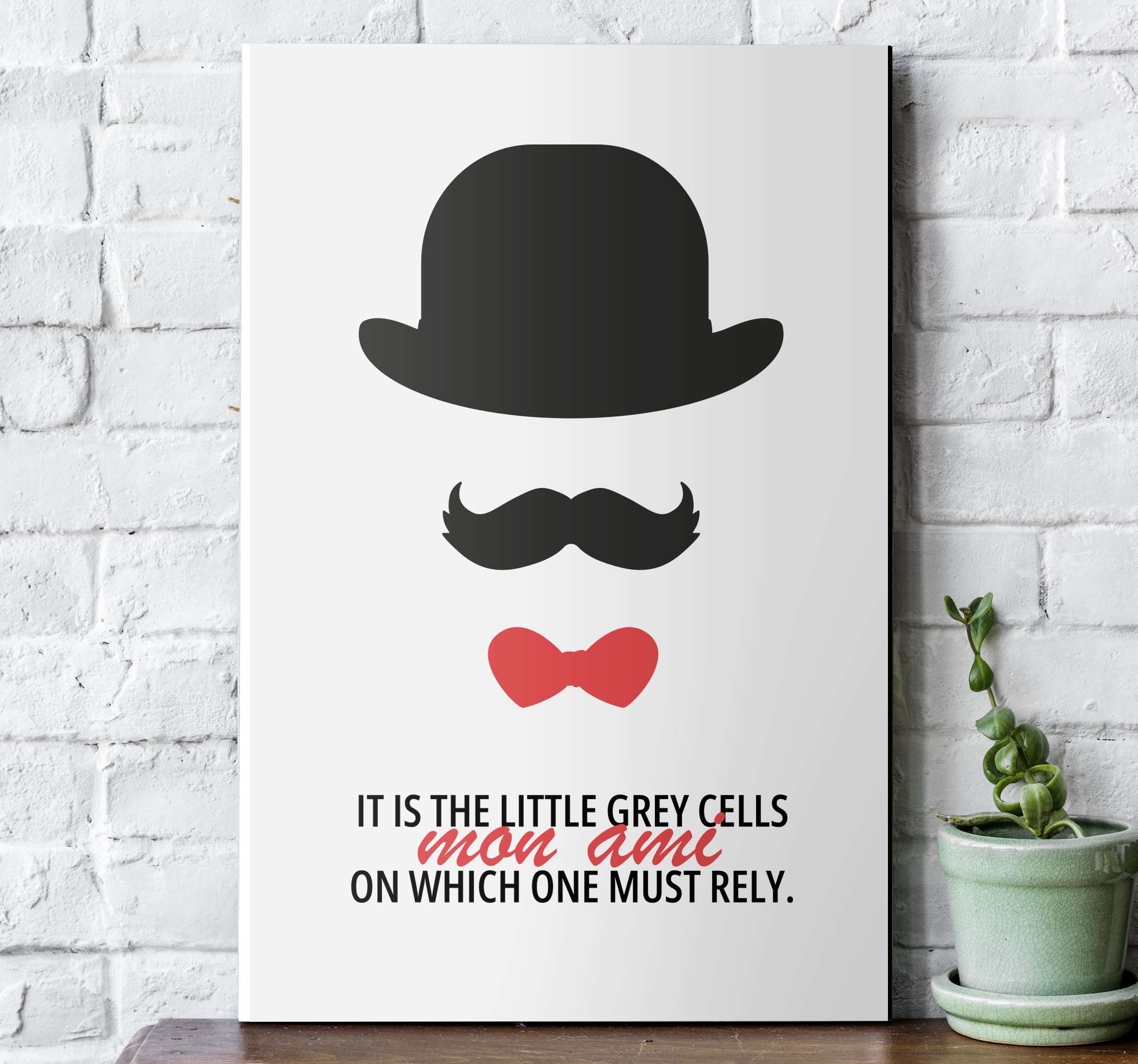 Hercule Poirot Text character canvas - TenStickers